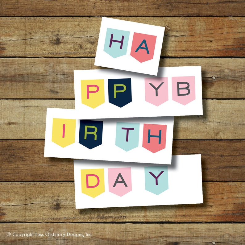 Custom Printable Pennant Banner to Match Any Design Birthday - Etsy