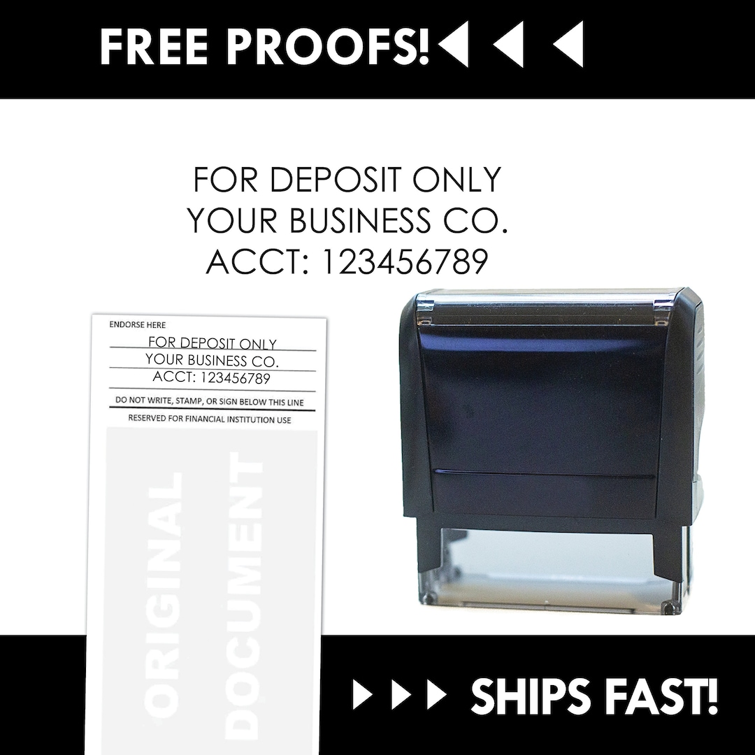 Check Endorsement Stamp - Restrictive Endorsement - Custom Business ...