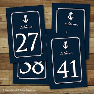 Nautical Table Numbers 26 THROUGH 50 - Nautical Wedding Table Numbers ...