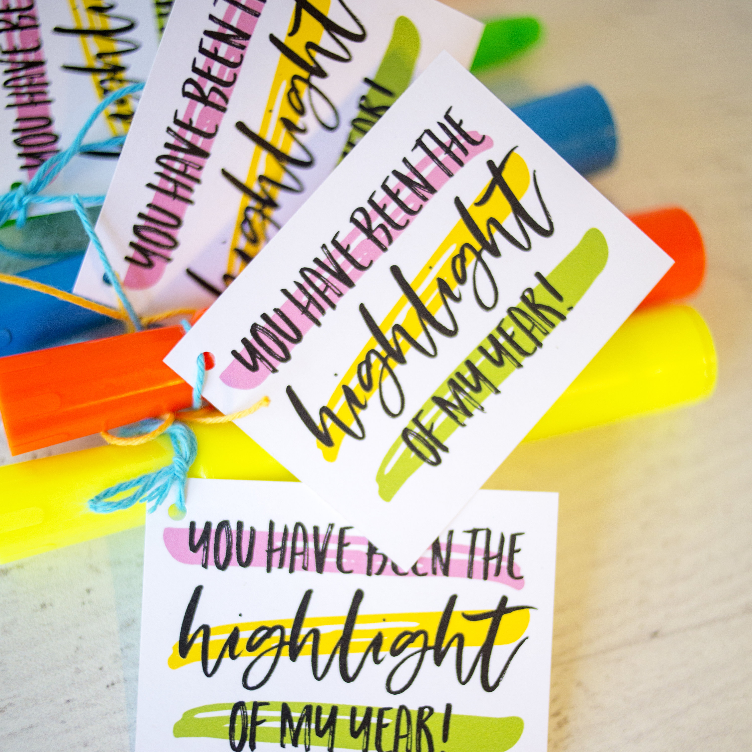 Teacher Gift Idea: Printable Tag for Highlighters - Perfect for Teacher ...