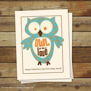 Printable Valentine's Day Card Owl You Need is Love, Blue, Editable Pdf ...