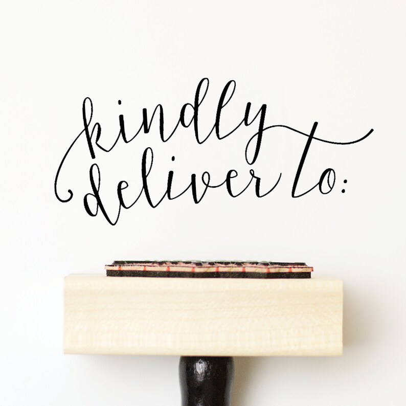 Kindly Deliver to Stationery Stamp for Outgoing Mail Stamp - Etsy