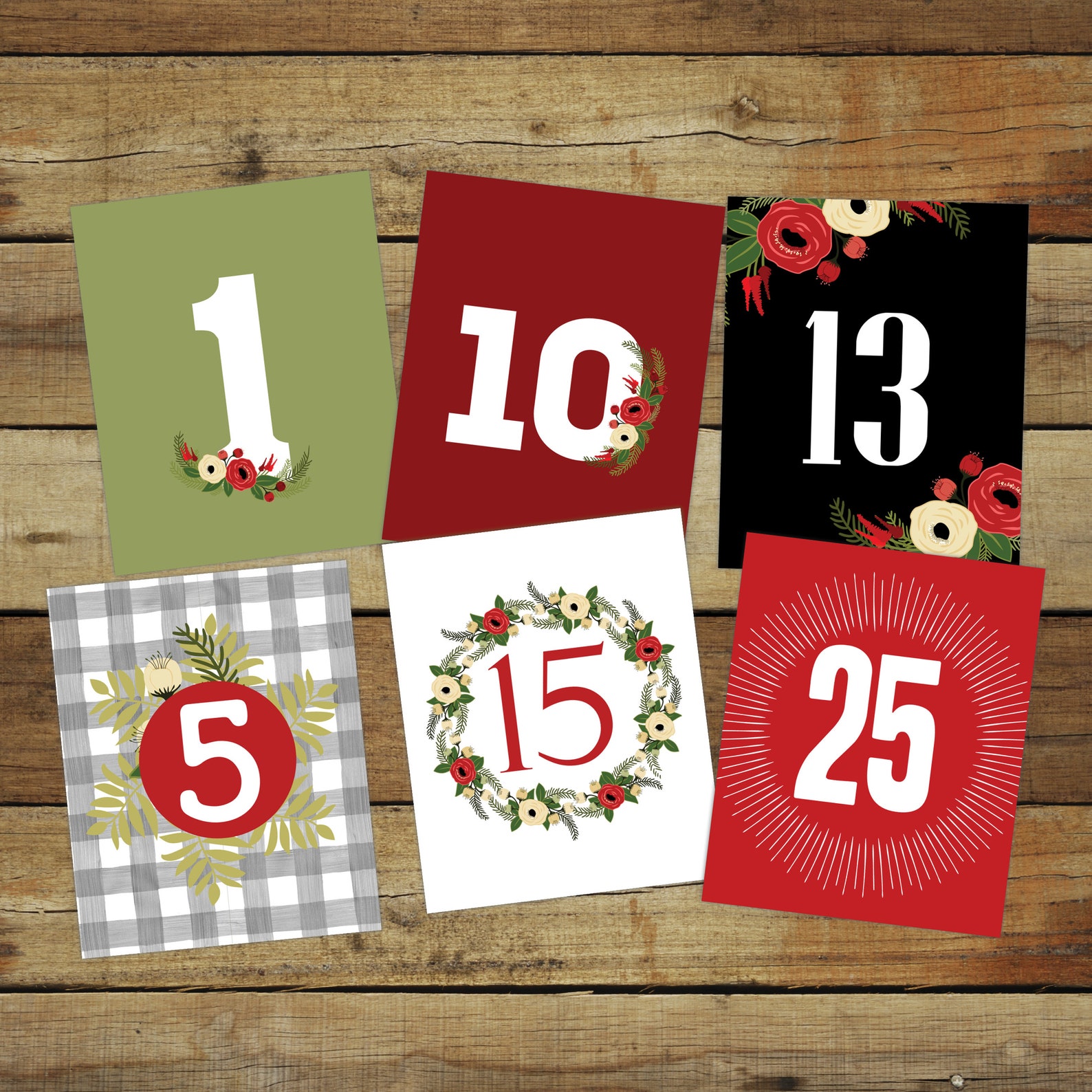 Printable Advent Calendar - December Calendar 25 4" X 5" Cards ...