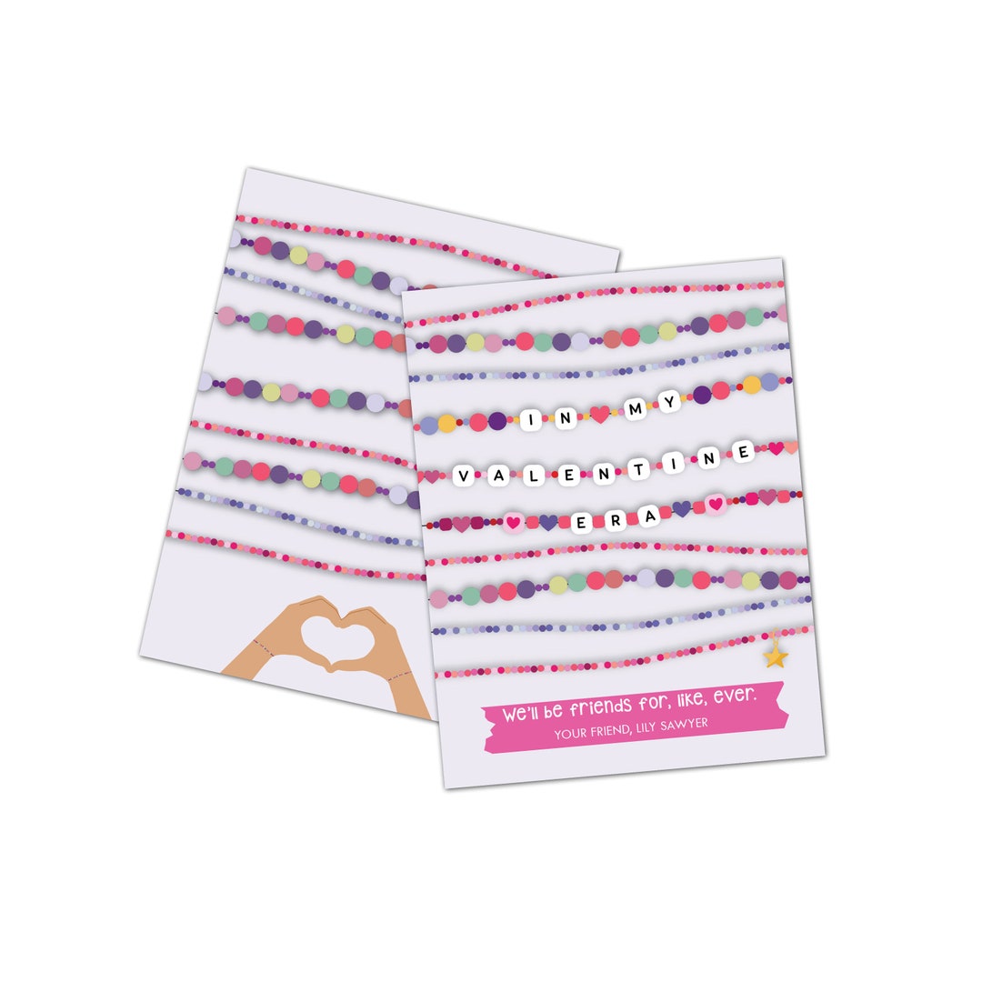 In My Valentine Era Valentine's Day Card Friendship Bracelet Valentine ...