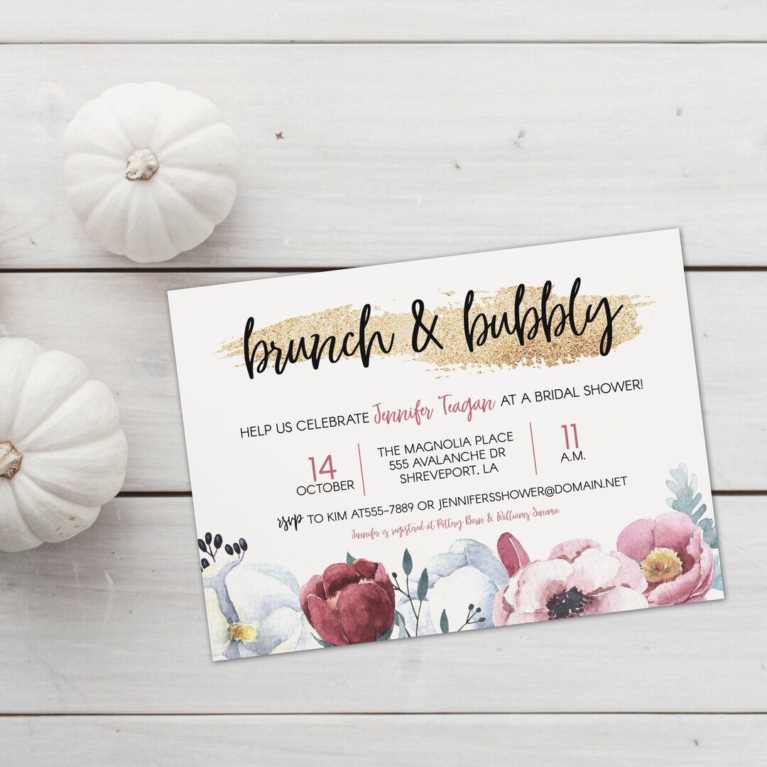 Rustic Bridal Shower Invite - Fall Wedding Shower Invitation - Burgandy ...