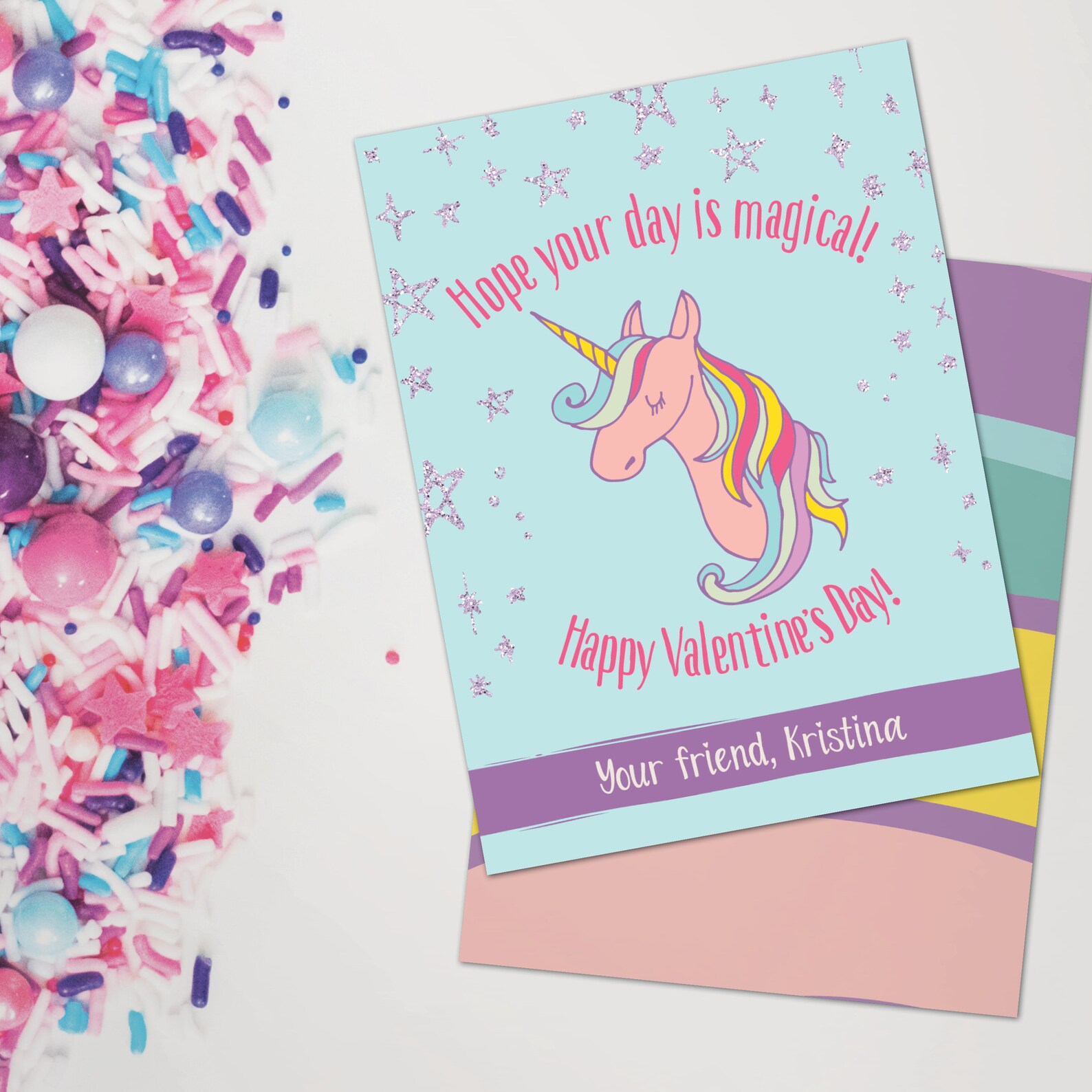 Unicorn Valentine's Day Card Printable Unicorn Valentine - Etsy