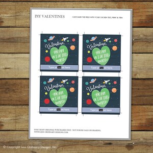 Solar System Valentines - You Are Out of This World - Printable Planets ...