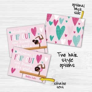 Gymnastics Valentine's Day Card I Flip Out Over Friends Like You Black ...