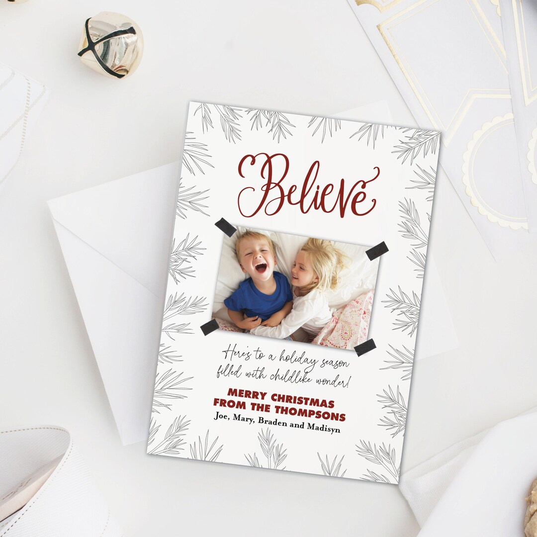 Believe Christmas Cards - Christmas Photo Card - Childlike Wonder ...