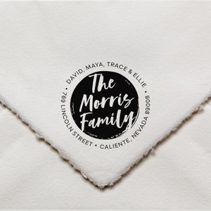Round Address Stamp Modern Stamp Self Inking Return - Etsy