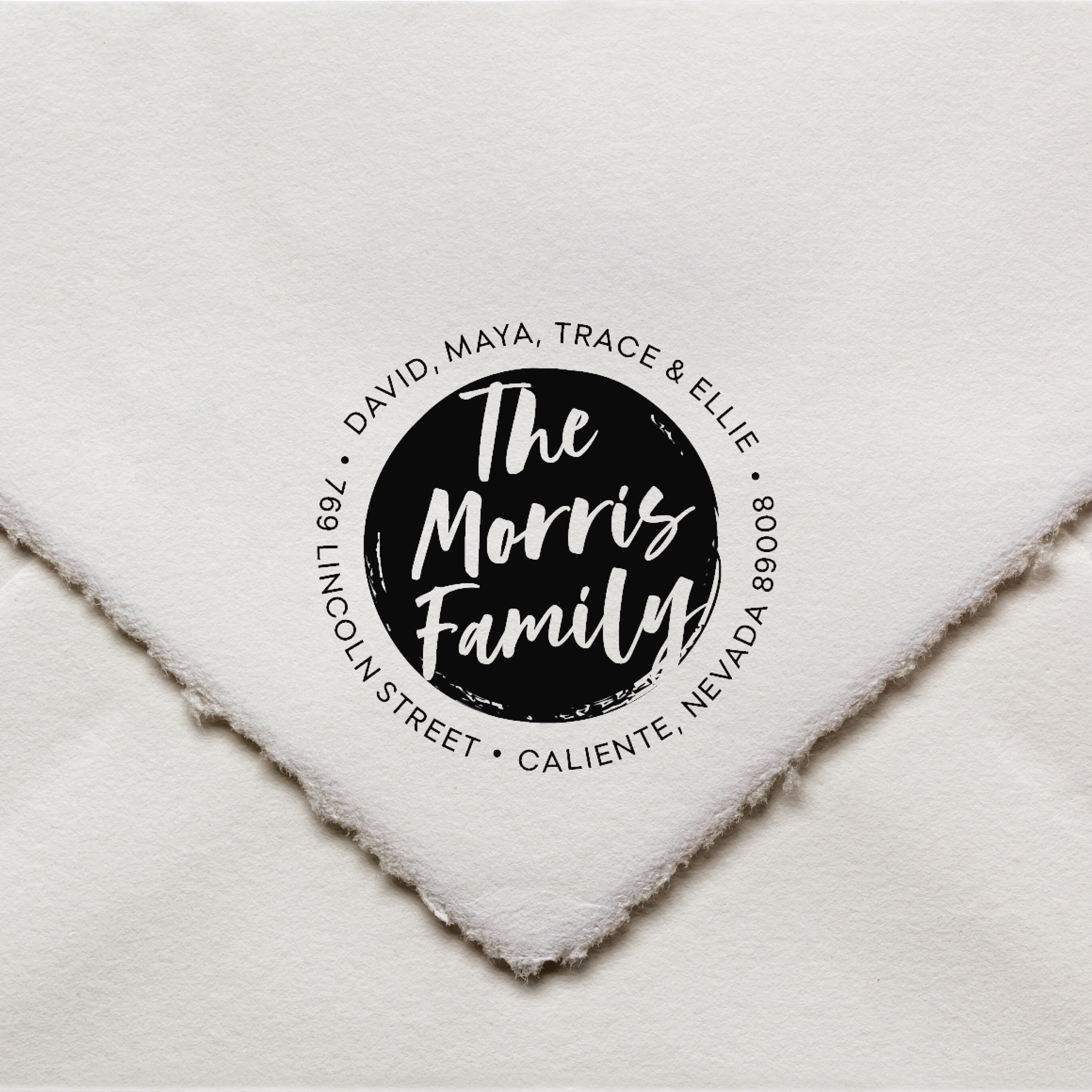 Round Address Stamp Modern Stamp Self Inking Return | Etsy