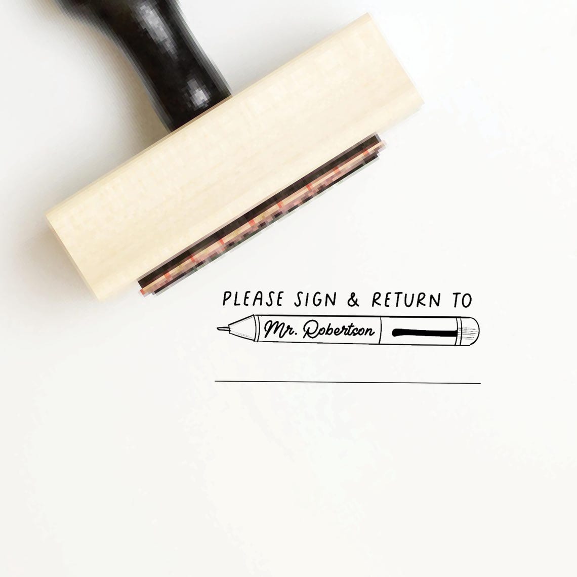 Custom 'please Sign and Return To' Teacher Stamp - Modern Teacher Stamp ...