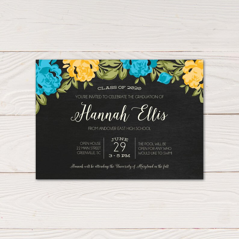 Yellow Rose Graduation Party Invitation Graduation Party - Etsy