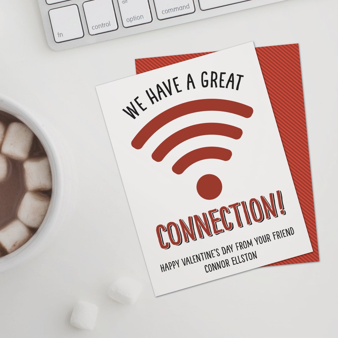 Computer Valentine's Day Card - Printable Wifi Valentine - We Have a ...