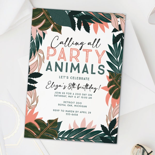 Calling All Party Animals Invitation - Etsy