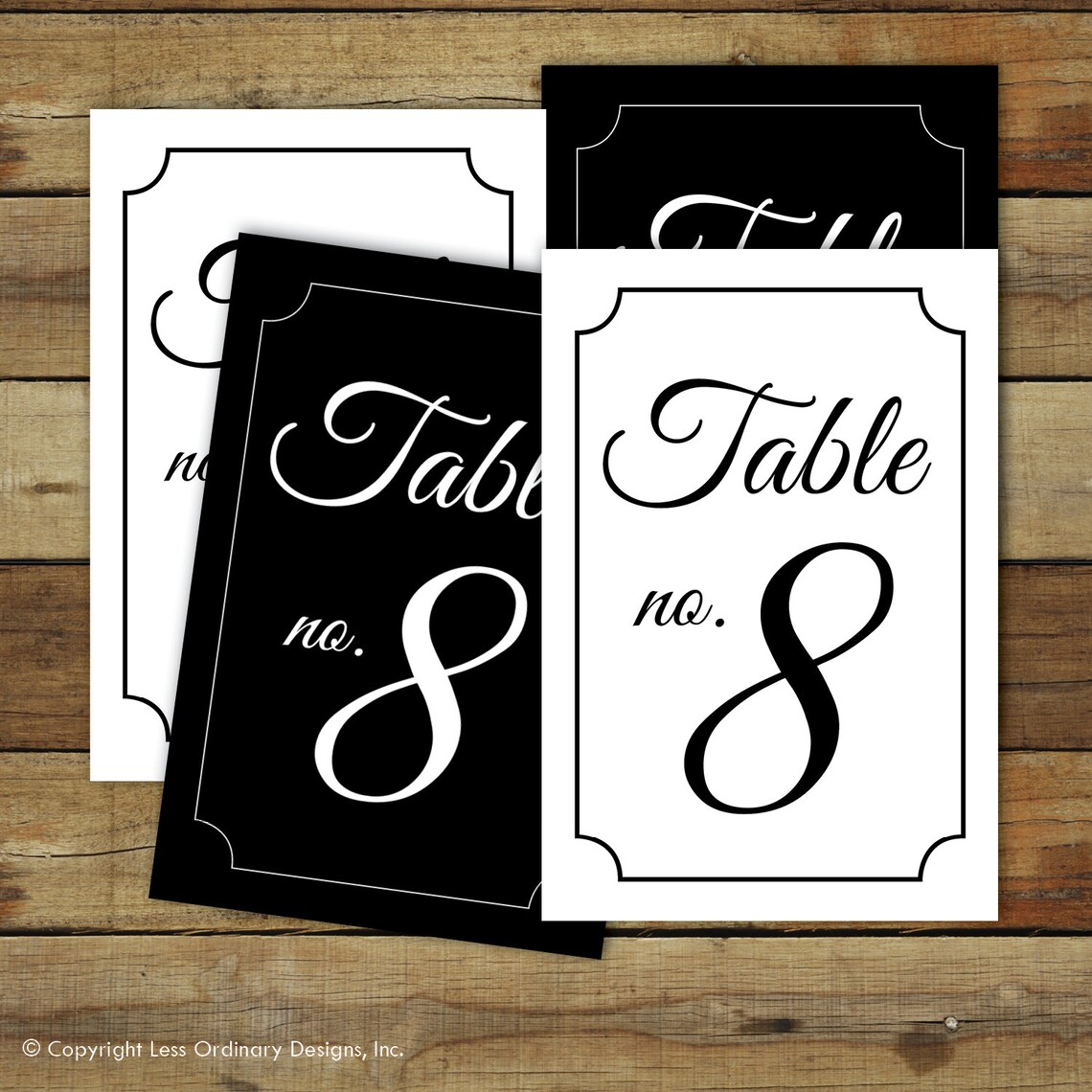 Printable Table Numbers in Black and White for Wedding - Etsy Canada