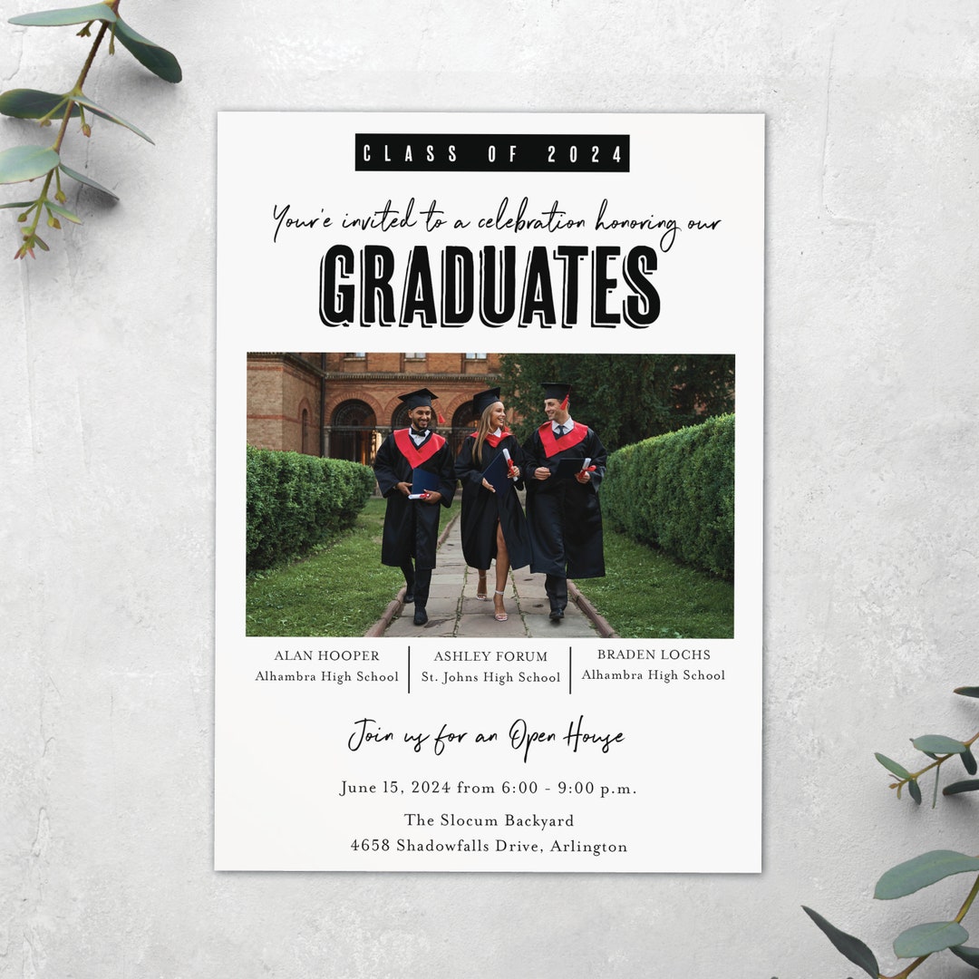 Combined Graduation Party Invitation, Graduation Open House for More ...