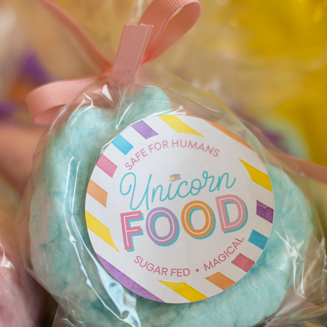 Unicorn Food Tags, Birthday Party Favor Tags, Unicorn Party Favors ...