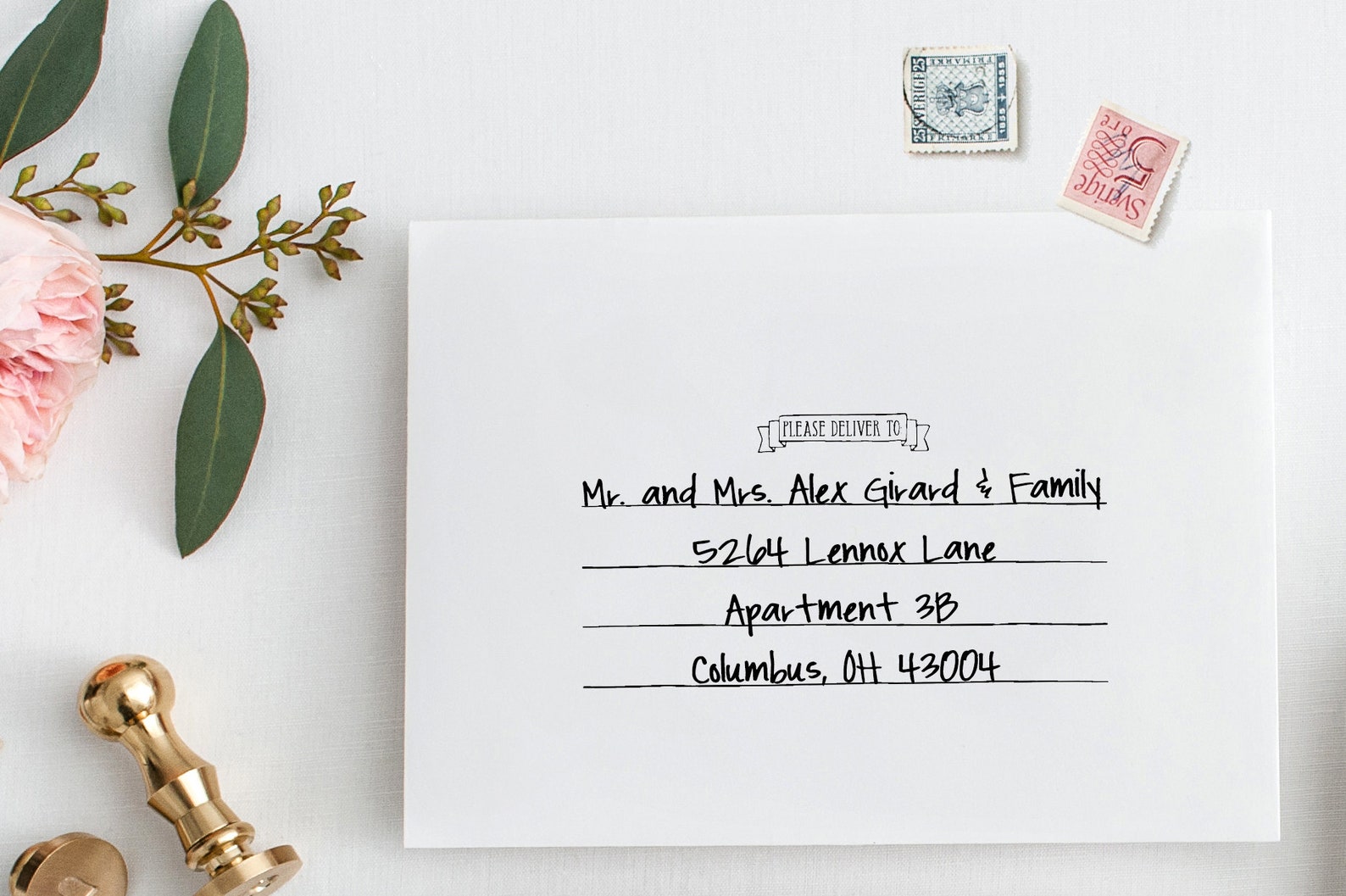 Addressing Stamp for Snail Mail, please Deliver To Address Lines for ...