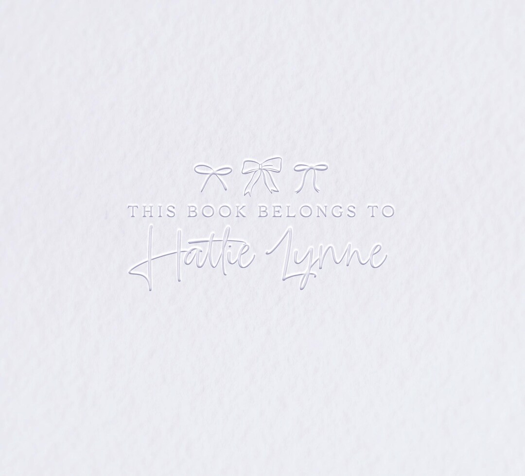 Cute Bow Book Embosser Custom Library Book Embosser Coquettish Gift for ...