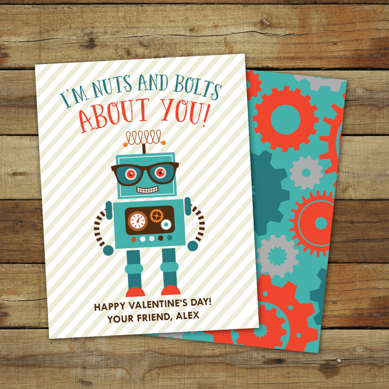 Robots Valentine's Day Card - Printable Robots Valentine - I'm Nuts and ...