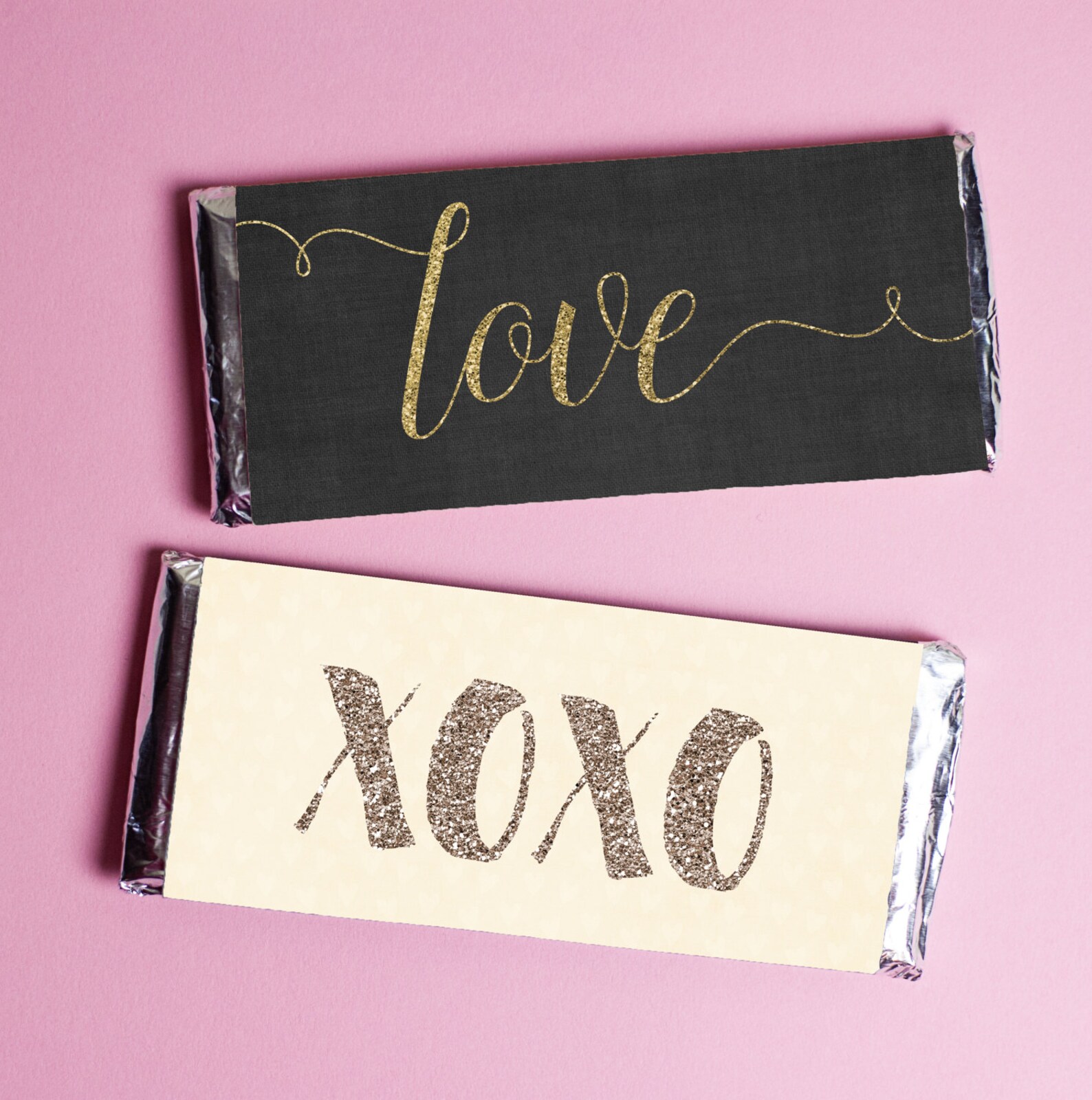 Valentine Candy Bar Wrappers, Glitter Style Printable Chocolate Bar ...