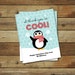 Printable Penguin Valentine's Day Card I Think | Etsy