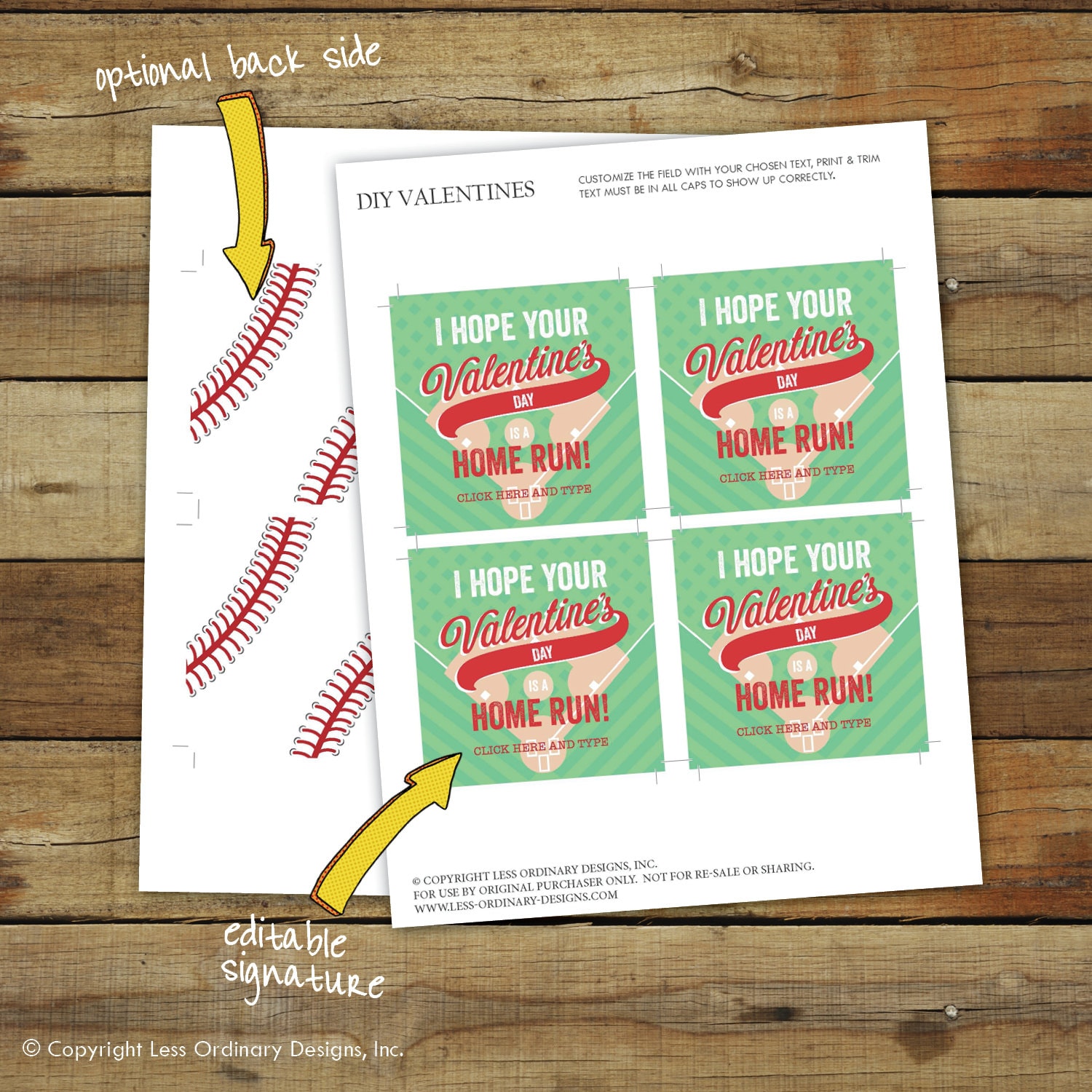 Printable Baseball Valentine's Day Card Home Run Sports - Etsy