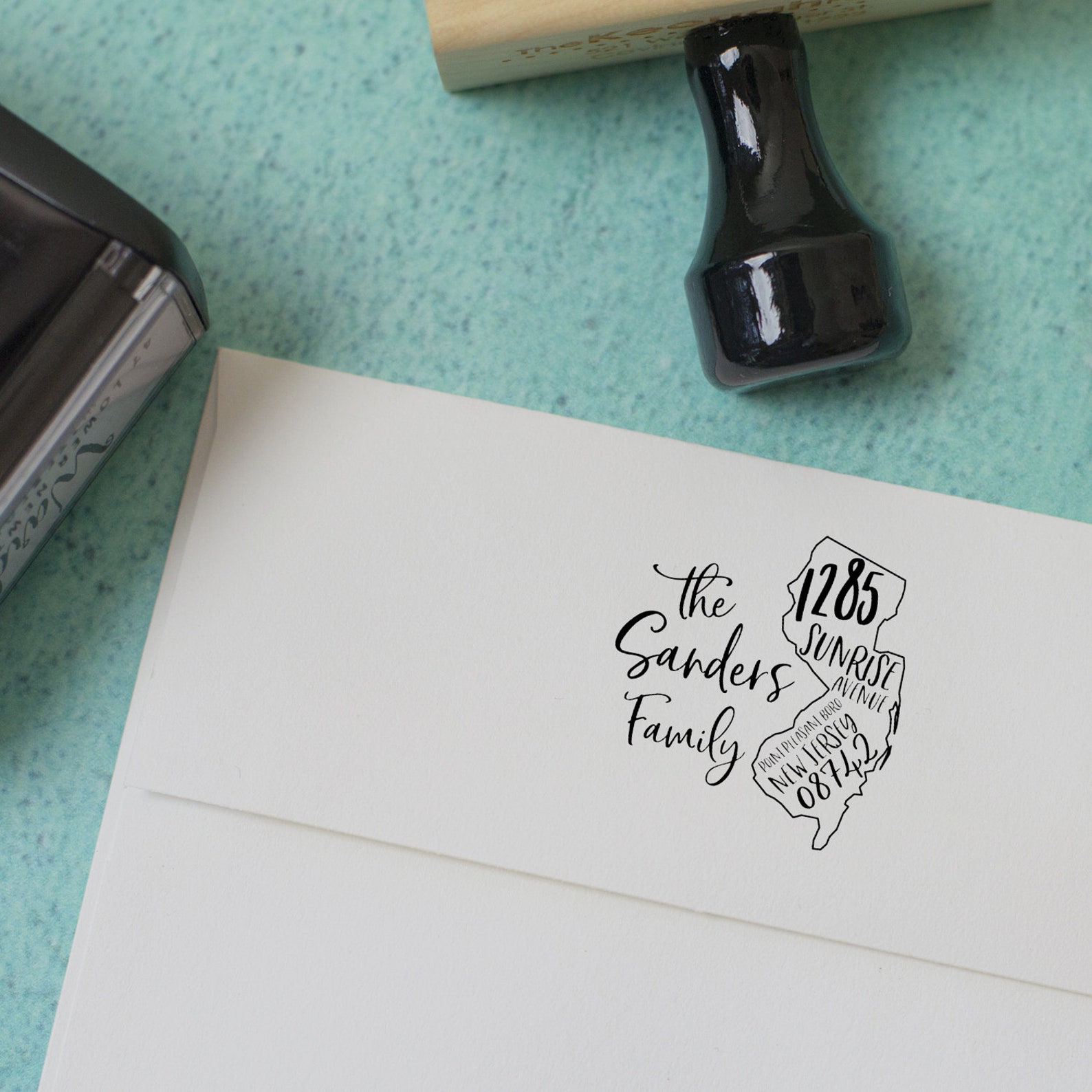 New Jersey Address Stamp Self Inking Return Address Stamp - Etsy