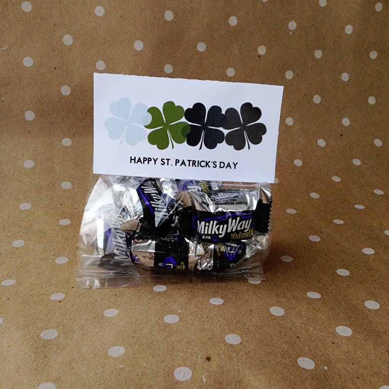 Printable 4 Leaf Clover Party Treat Bag Toppers St. | Etsy