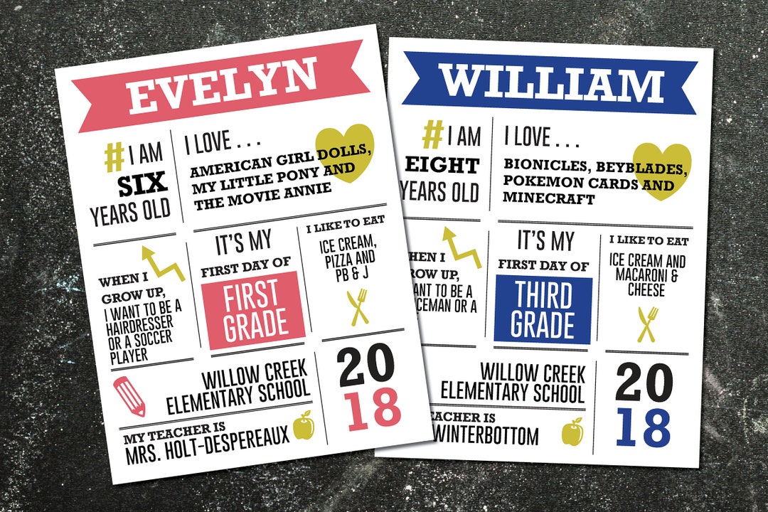 First Day of School Sign, Reusable Back to School Printable Sign, 1st ...