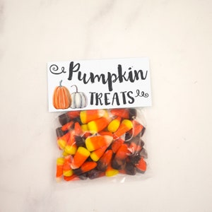 Pumpkin Treat Bag Toppers for Halloween Party or Fall Party Tags ...
