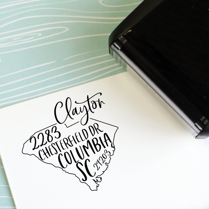 South Carolina Address Stamp South Carolina Stamp State of - Etsy