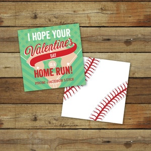 Baseball Valentine's Day Card for Kids Classroom - Printable Home Run ...