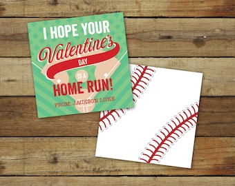 Printable Baseball Valentine's Day Card Home Run Sports | Etsy