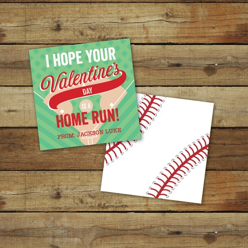 Baseball Valentines Sports Valentines Valentine's Day - Etsy