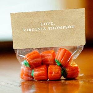 Printable Pumpkin Treat Bag Toppers With Fall Leaves, Editable Text for ...