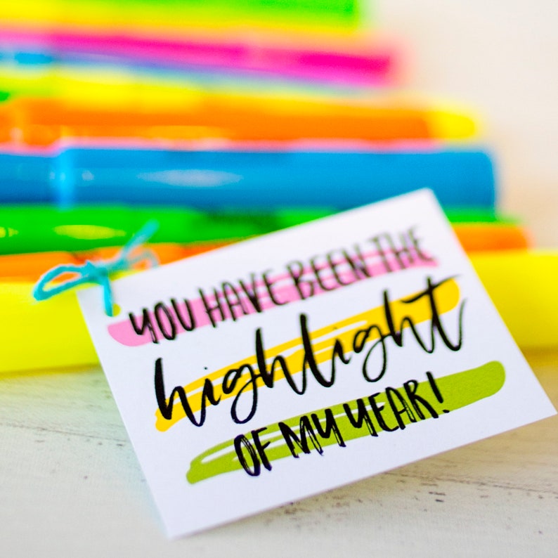 Teacher Gift Idea: Printable Tag for Highlighters - Perfect for Teacher ...