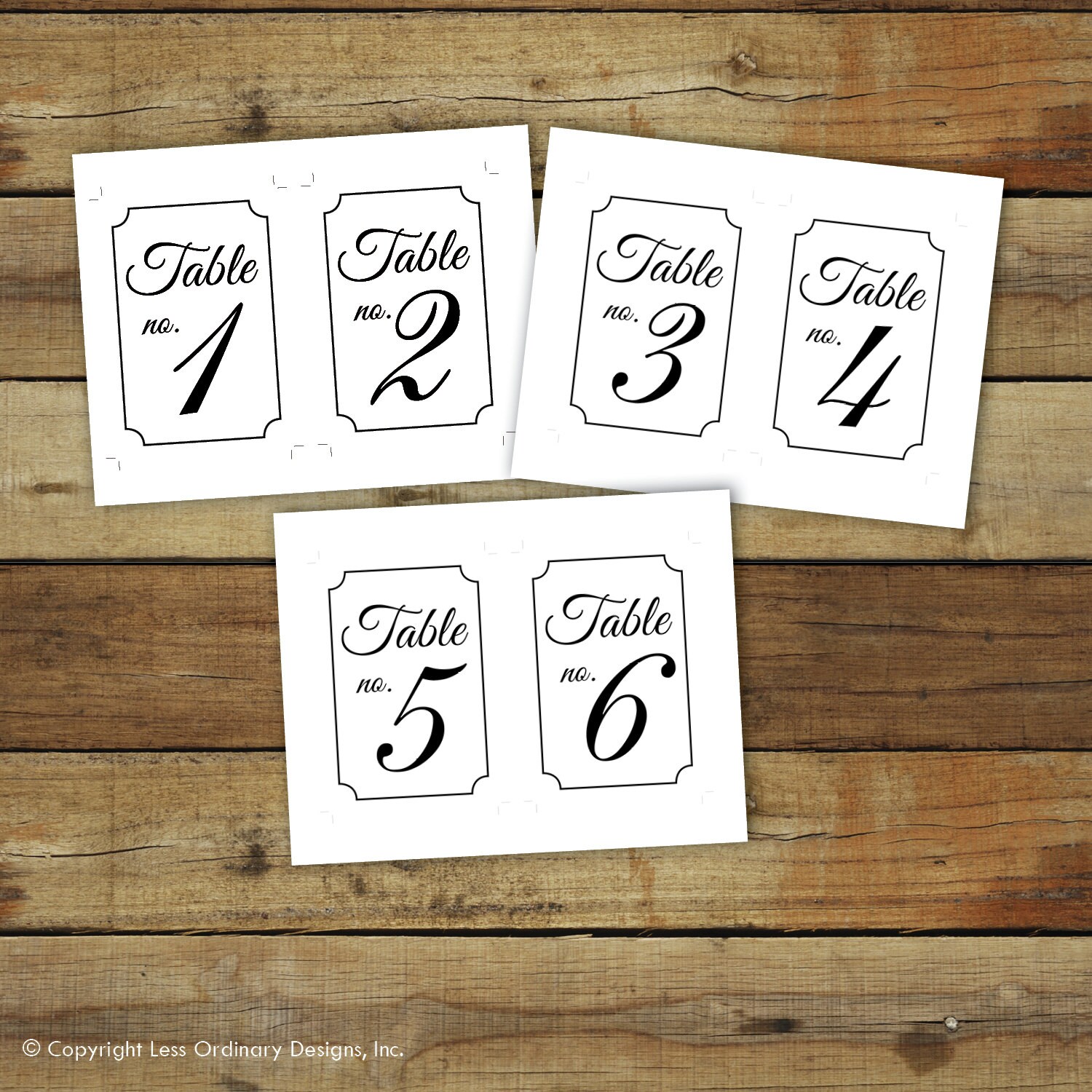 Printable Table Numbers in Black and White for Wedding - Etsy Canada