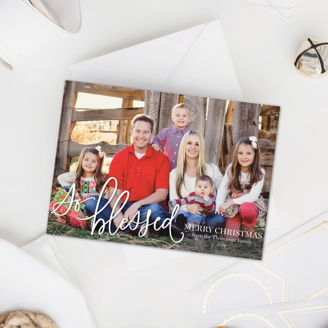 So Blessed Christmas Photo Card - Photo Christmas Card - Custom Photo ...