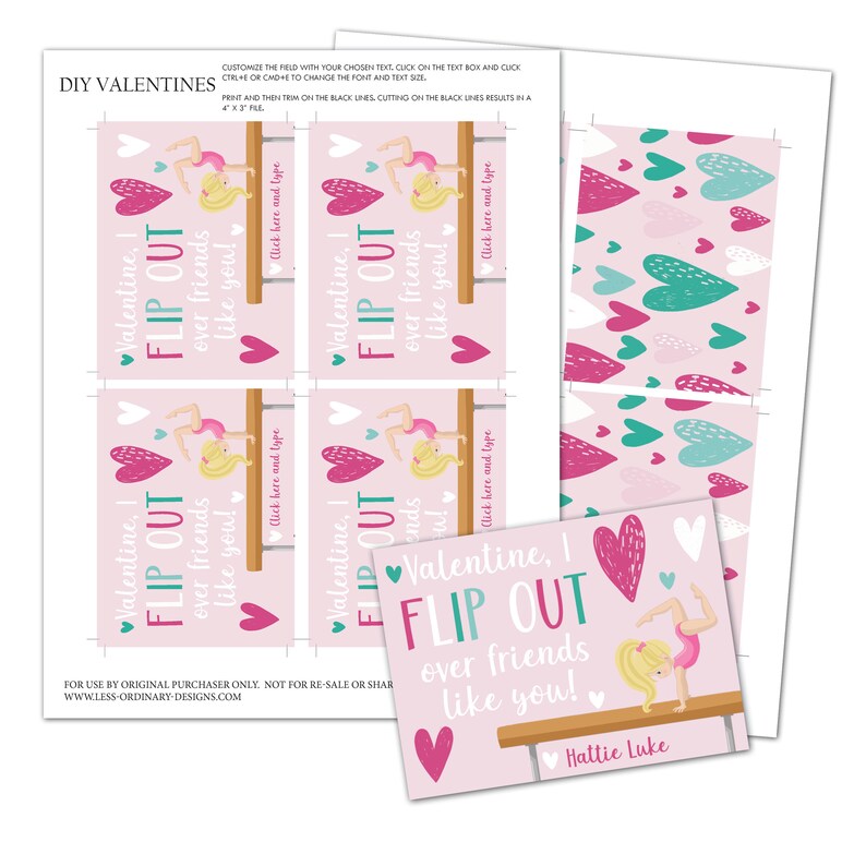 Gymnastics Valentine's Day Card - I Flip Out Over Friends Like You ...
