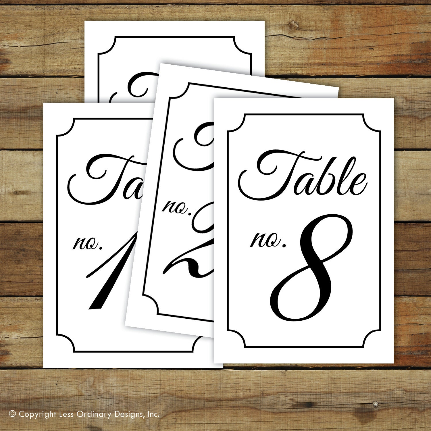 Printable Table Numbers in Black and White for Wedding - Etsy Canada