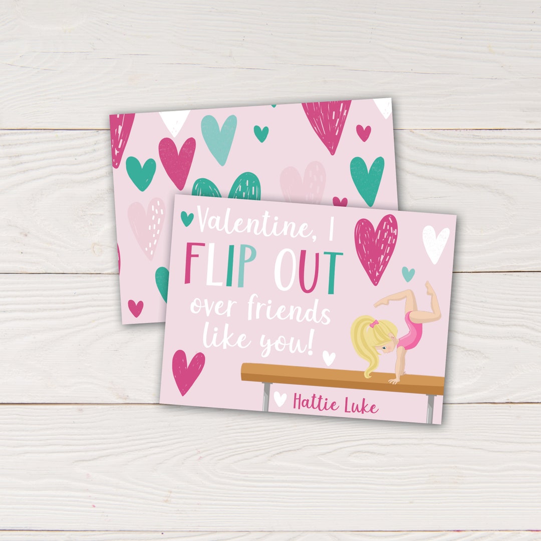 Gymnastics Valentine's Day Card - I Flip Out Over Friends Like You ...