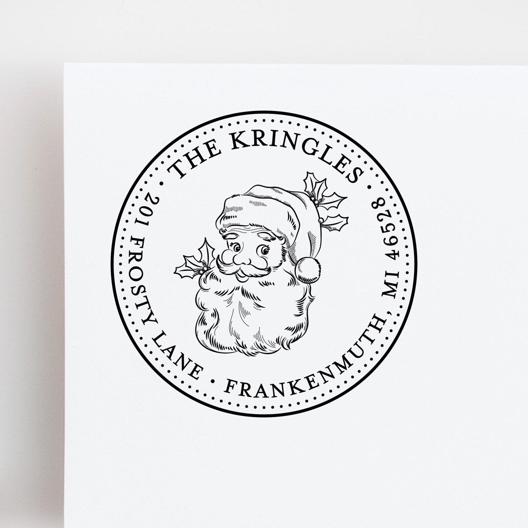 Santa Claus Address Stamp - Christmas Return Address Stamp for ...