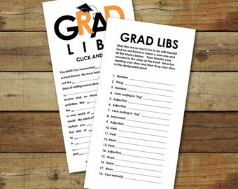 Grad Libs Graduation Mad Lib Advice Cards in Green and Gold | Etsy
