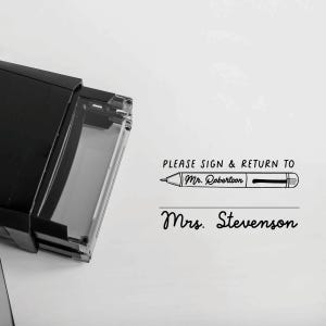 Custom 'please Sign and Return To' Teacher Stamp - Modern Teacher Stamp ...
