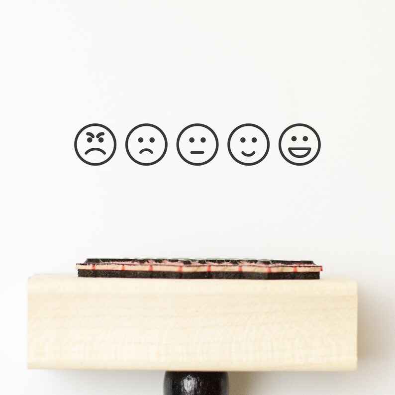 Smiley Face Mood Tracker Stamp - Self-care Journal Stamp - Etsy