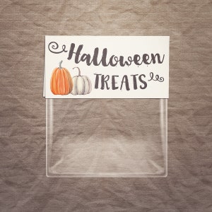 Pumpkin Treat Bag Toppers for Halloween Party or Fall Party Tags ...