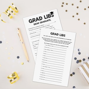 Customizable Graduation Mad Libs for High School & College Printable ...