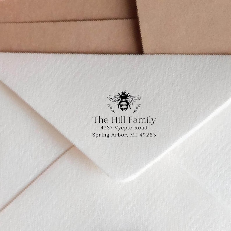 Bee Address Stamp - Honey Bee Personalized Gift Self-inking Stamp ...